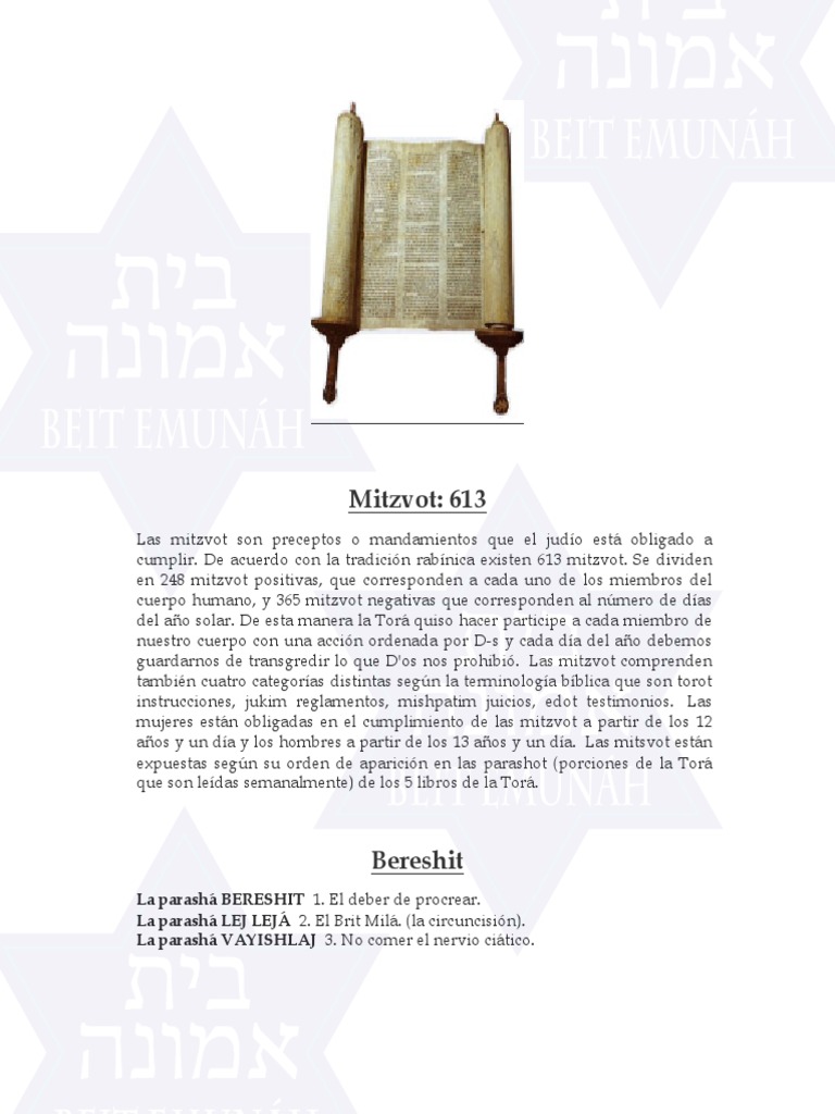 613 Mitzvot. | PDF | Mitzvá | Palabras y frases hebreas