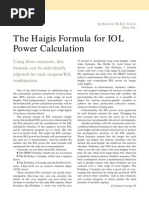Barrett Universal II IOL Calculation | PDF