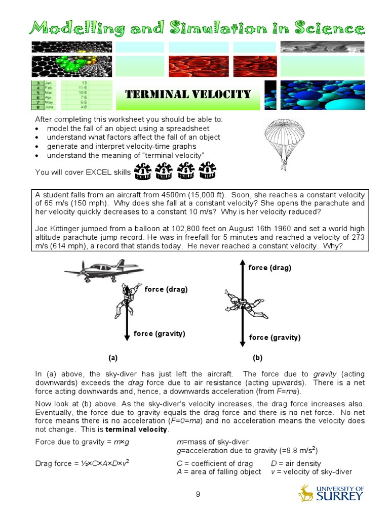 3 - Terminal Velocity | PDF | Parachuting | Natural Philosophy