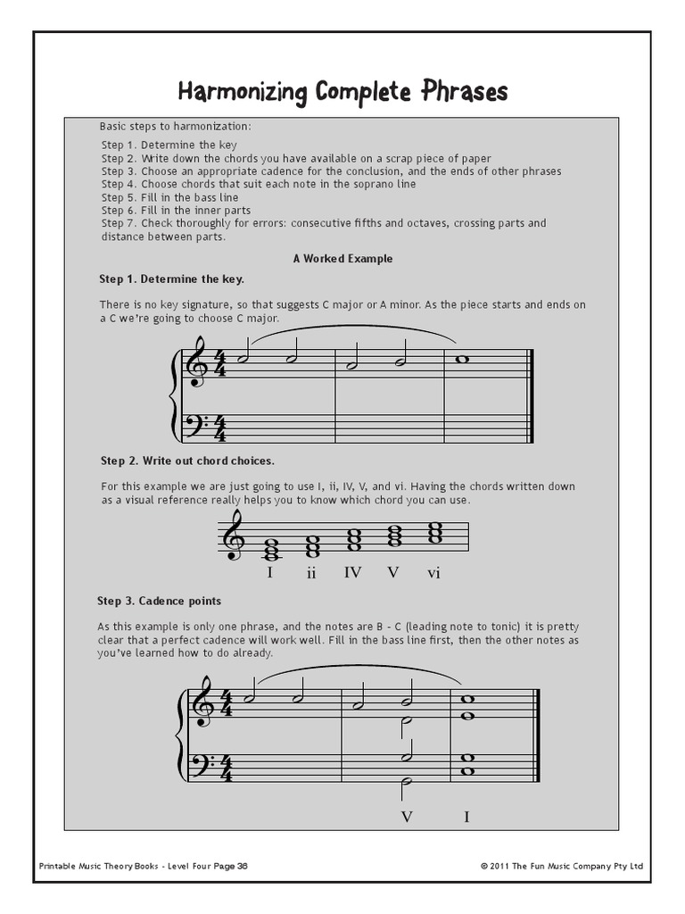 56 Bk4 Harmonizing Complete Phrases | PDF | Chord (Music) | Harmony