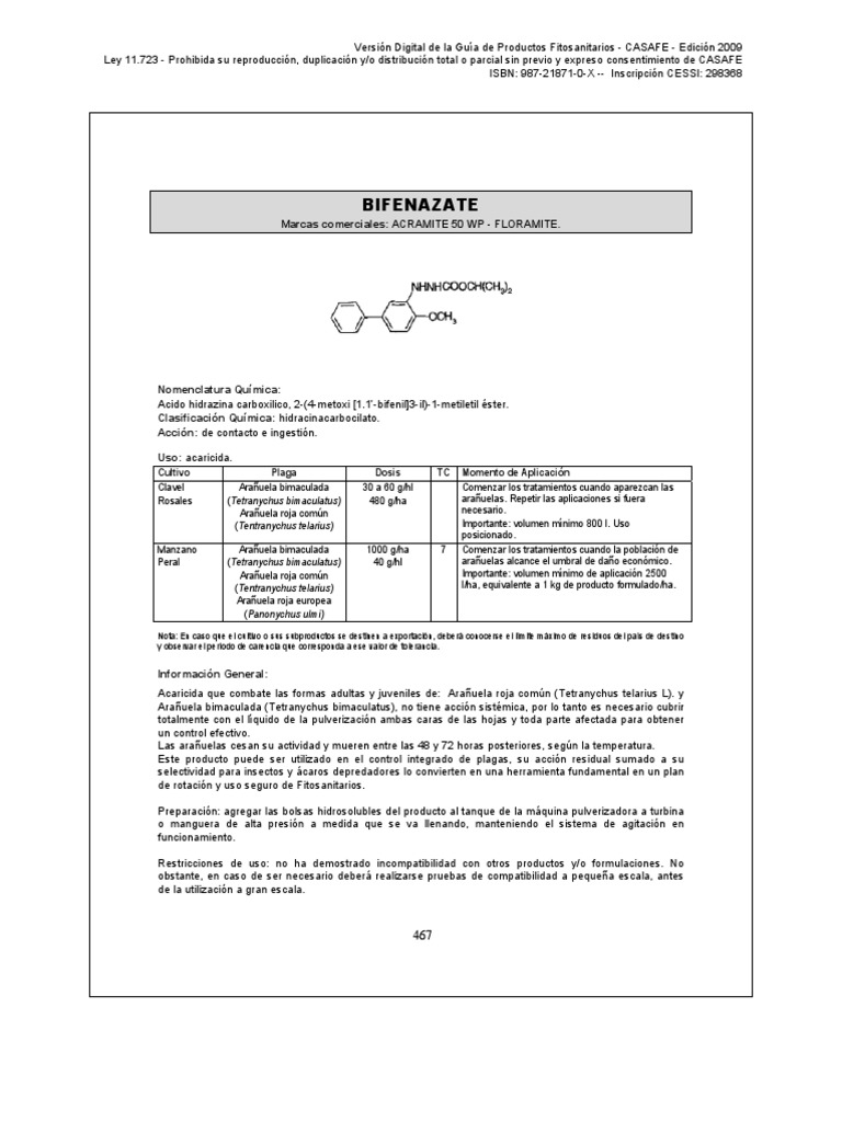 BIFENAZATE | PDF | Solubilidad | Química
