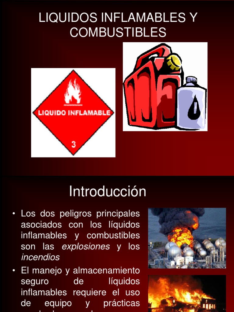 Presentacion liquidos inflamables | Combustión | Electricidad