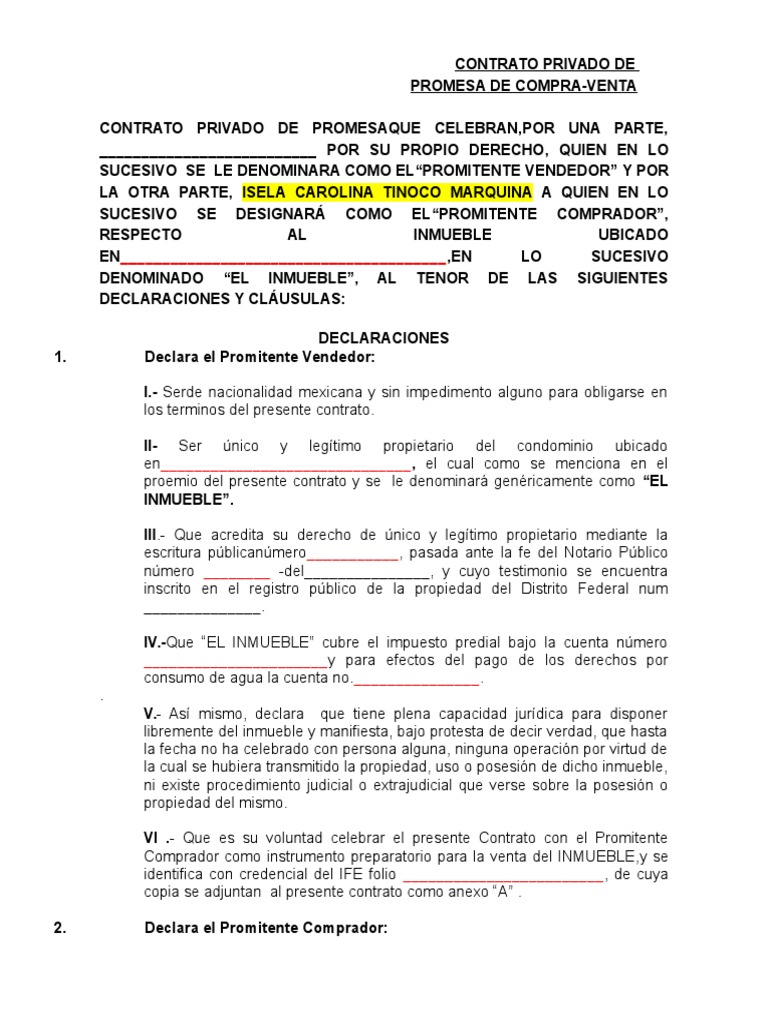 Contrato de Promesa | PDF | Propiedad | Derecho civil (sistema legal)