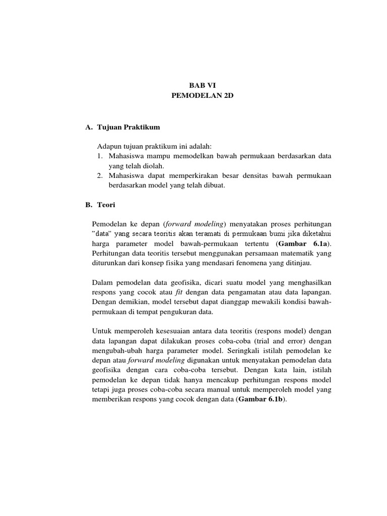 Pemodelan 2D Metode Gravity | PDF | Metode & Bahan Ajar