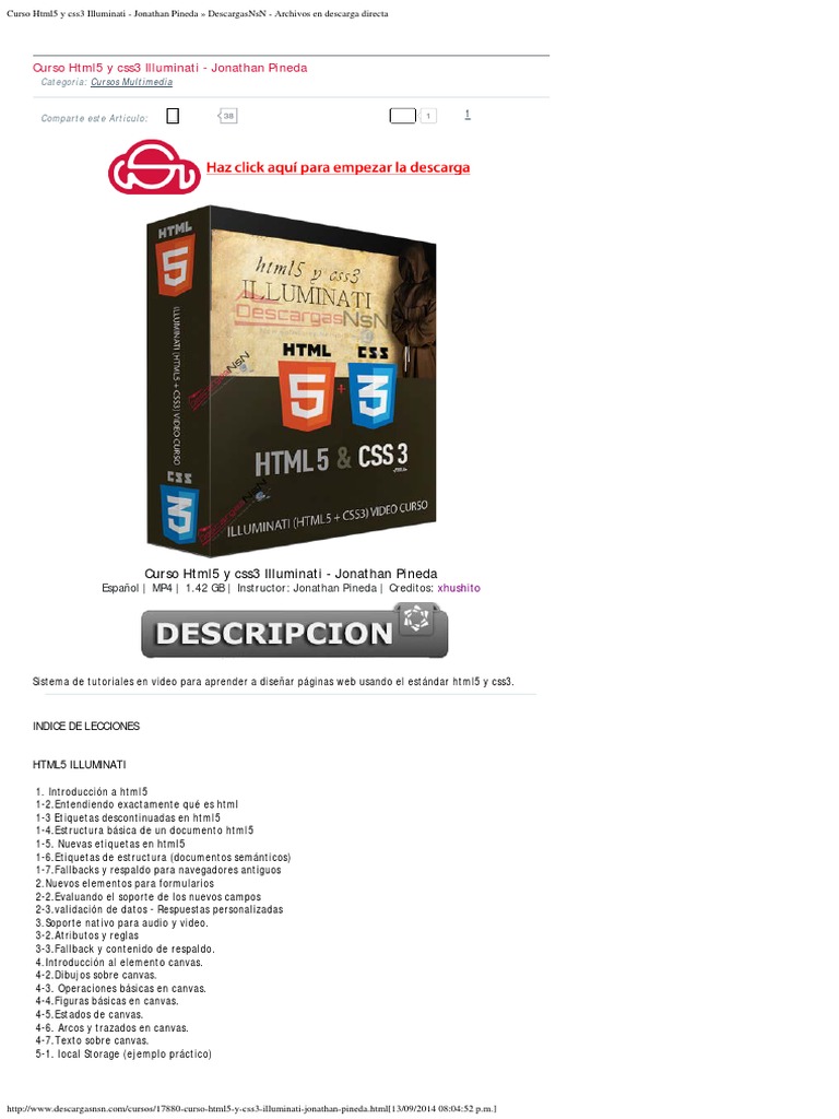 Curso Html5 y Css3 Illuminati - Jonathan Pineda DescargasNsN - Archivos en | PDF | Hojas de ...