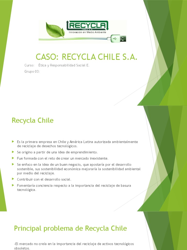 Recycla Chile: Innovación en Reciclaje E-Waste | PDF