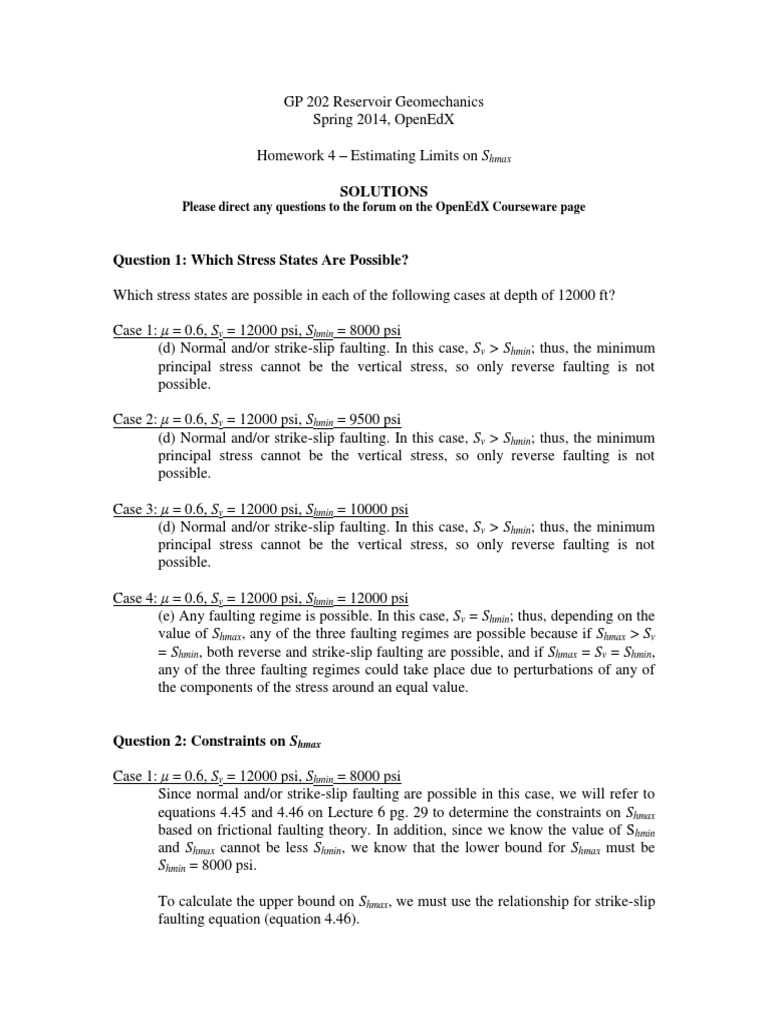 Gp202mooc Hw4 Solutions | PDF | Fault (Geology) | Mathematical Analysis