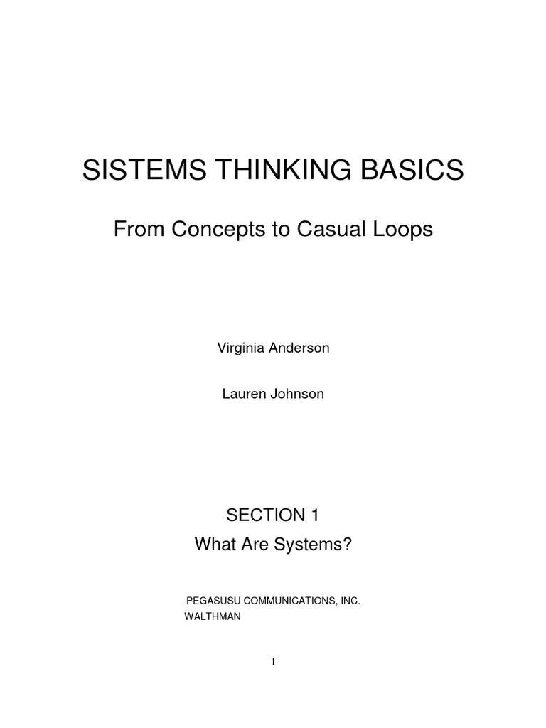Anderson - System Thinking Basics 1 | PDF | Systems Thinking ... Anderson - System Thinking Basics 1 | PDF | Systems Thinking ...