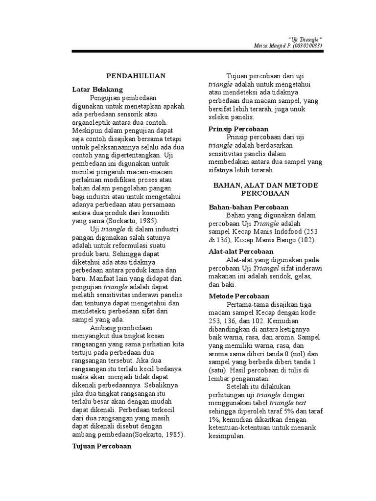 Uji Triangle | PDF | Kesehatan Holistik