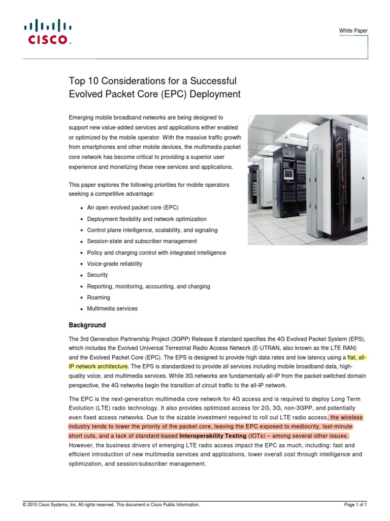 Successful Evolved Packet Core (EPC) Deployment | PDF | Session ...