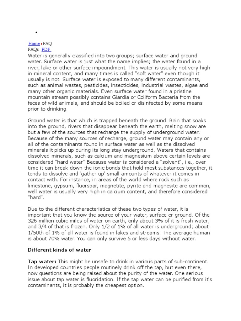 Water Specs | PDF | Juice | Diet & Nutrition