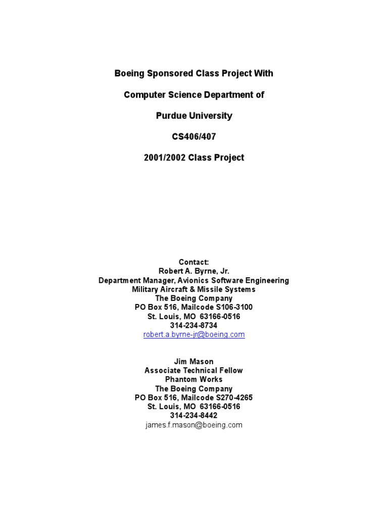 Boeing Project Overview | PDF | Real Time Computing | Avionics