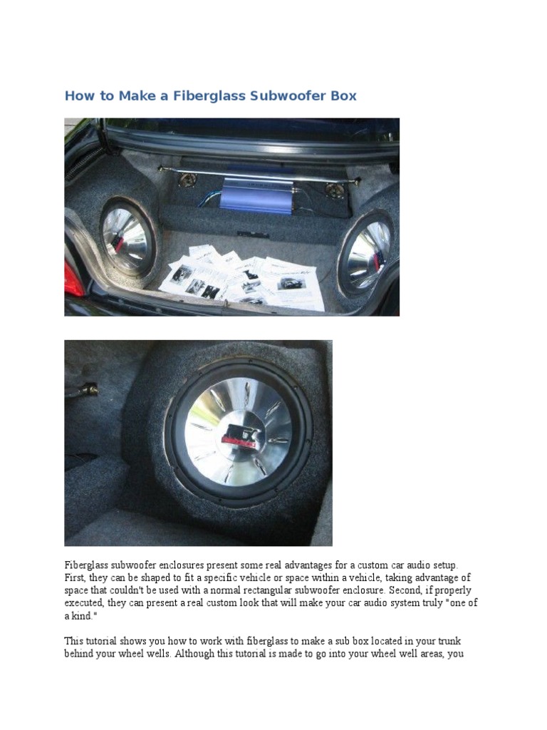 How To Make A Fiberglass Subwoofer Box | PDF | Fiberglass | Loudspeaker