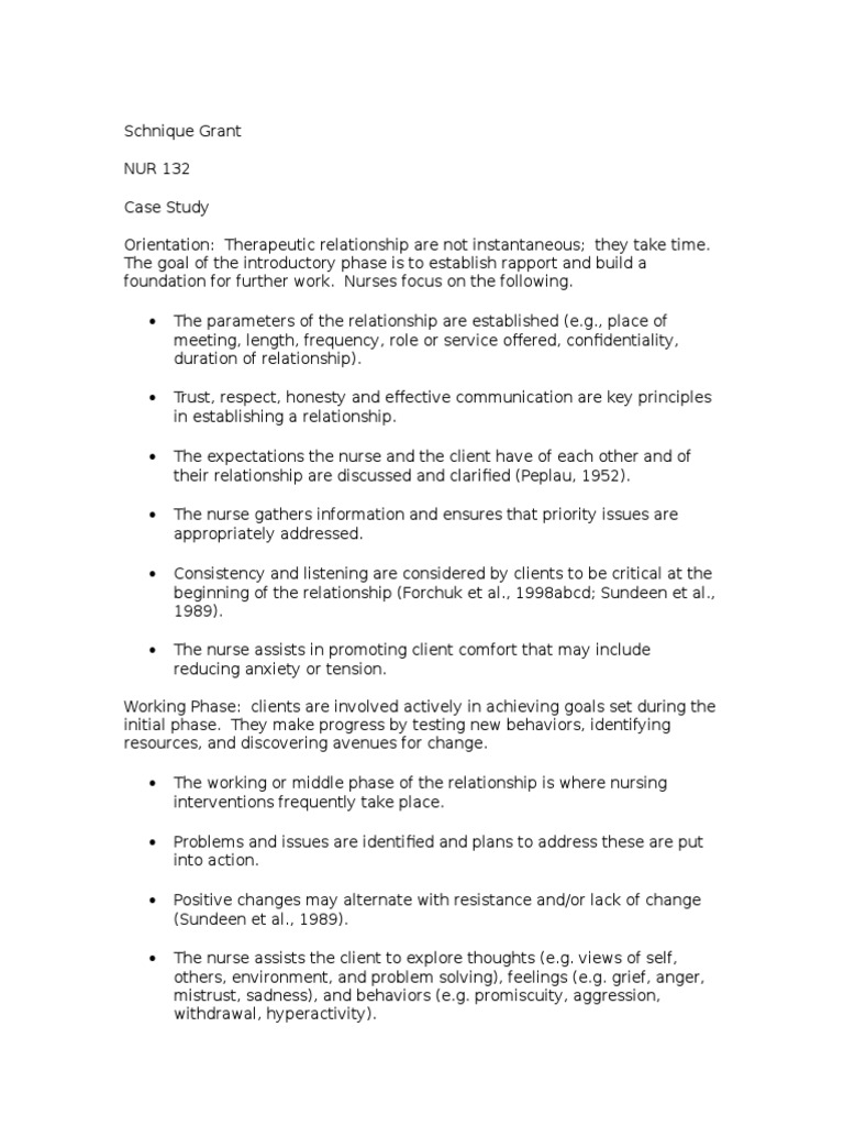 Case Study | PDF | Nursing | Interpersonal Relationships
