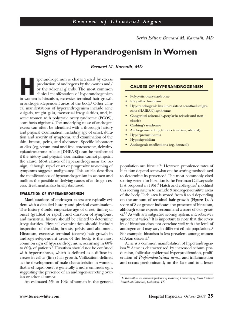 Sign of Hyperandrogenism PDF | PDF | Polycystic Ovary Syndrome | Androgen