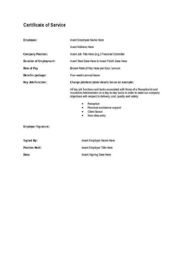 Certificate of Service Template | PDF | Career & Growth | Business