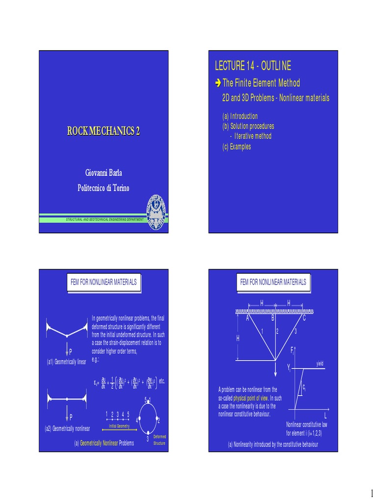 FEM for Nonlinear Rock Mechanics | PDF | Finite Element Method ...