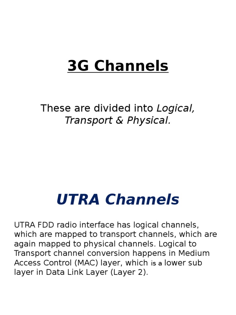 Overview of 3G Channel Types | PDF