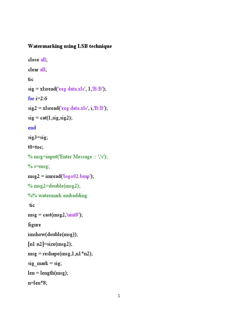 All All: Watermarking Using LSB Technique | PDF