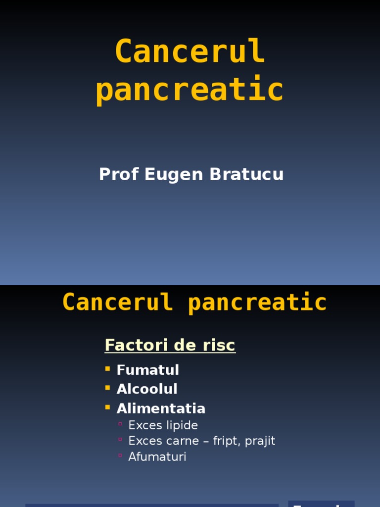 Cancerul Pancreatic: Prof Eugen Bratucu | PDF | Science & Mathematics