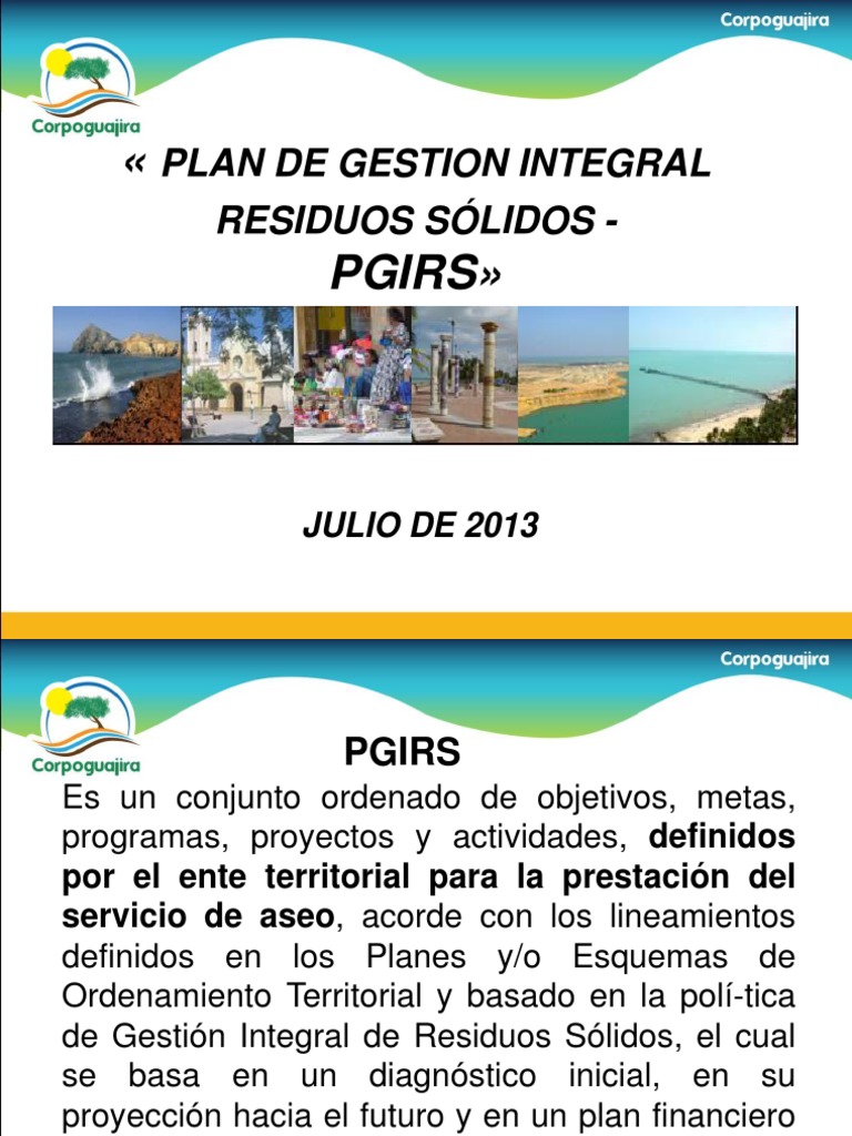 Plan de Gestion Integral Residuos Sólidos - Pgirs | PDF