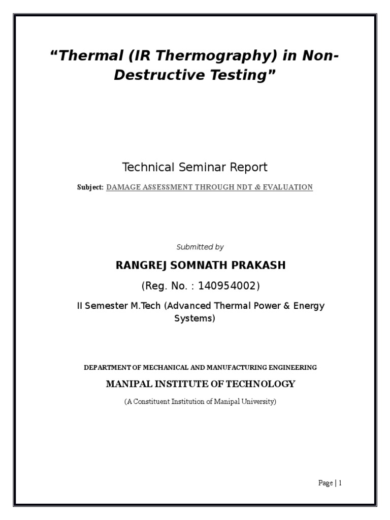 Infrared Thermography in NDT Applications | PDF | Thermography ...