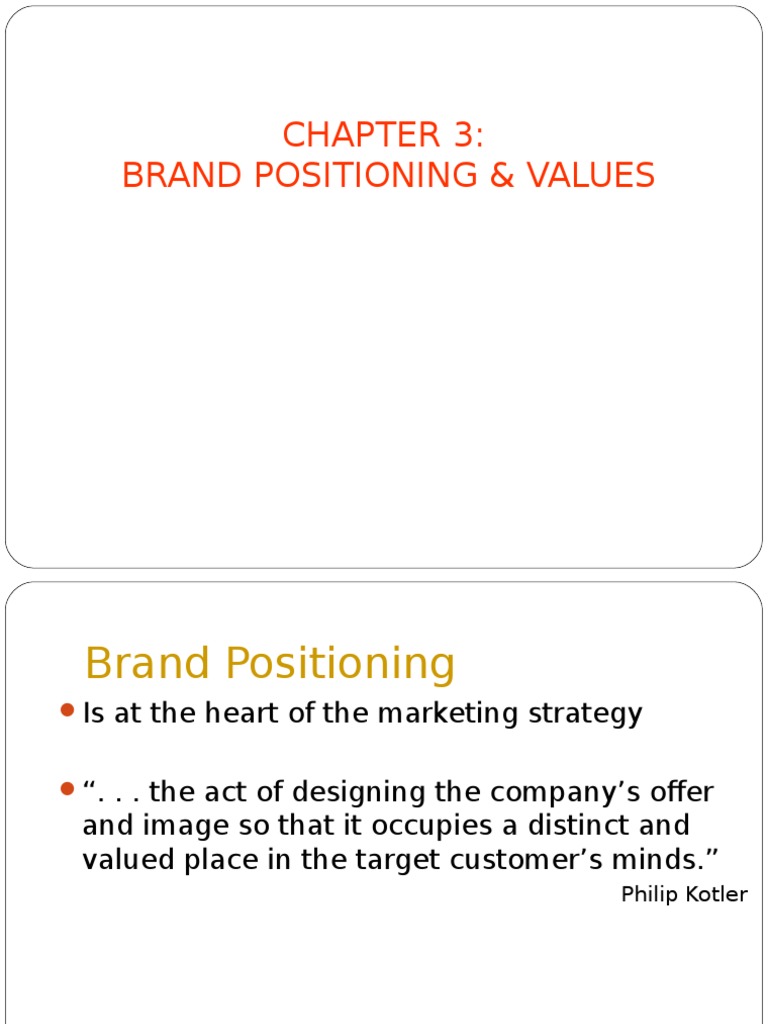 Brand Positioning & Values | Download Free PDF | Market Segmentation | Brand