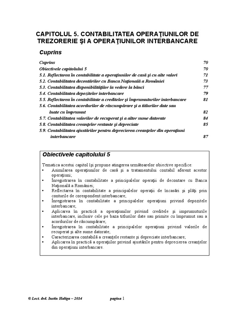 CAPITOLUL 5 Contabilitatea Operatiunilor de Trezorerie Si A Op ...