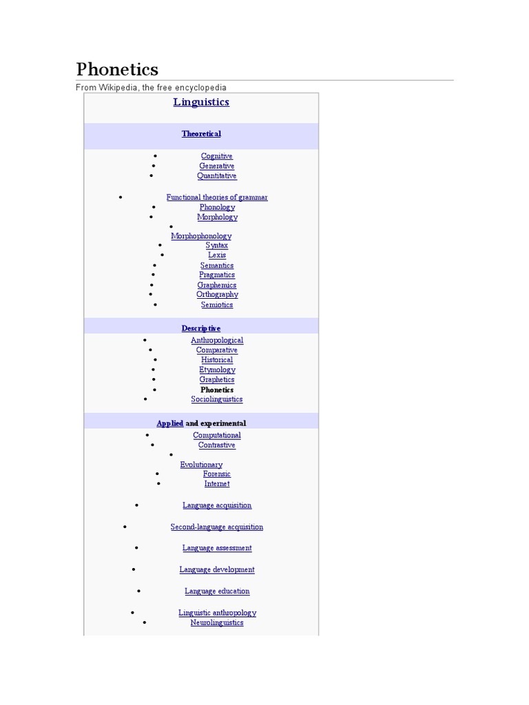 Phonetics | PDF | Phoneme | Phonetics