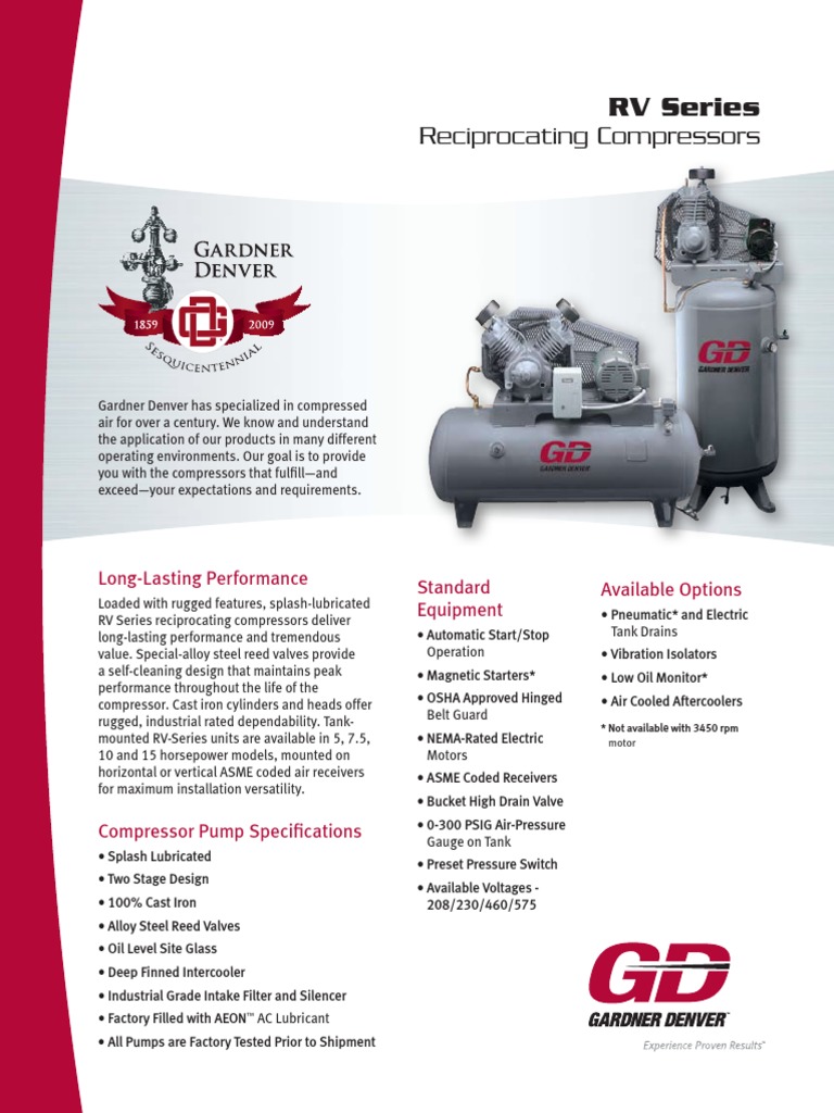 RV Series: Reciprocating Compressors | PDF | Gas Compressor | Gas Technologies