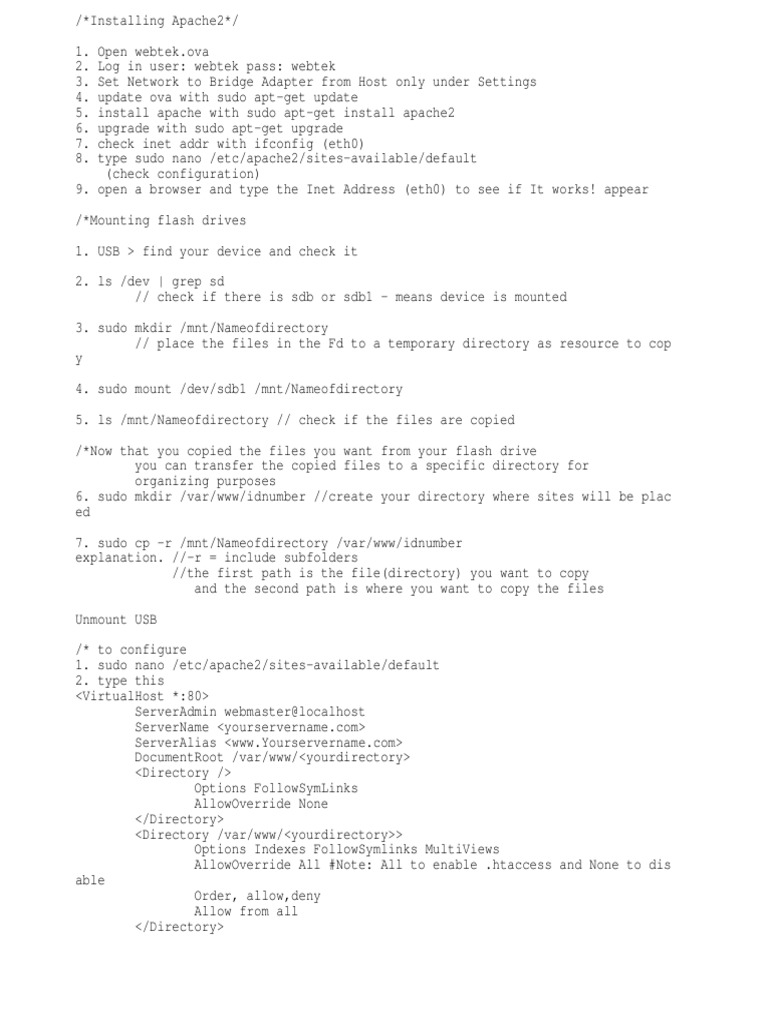 Configuring Apache Web Server | PDF | Computer File | Usb Flash Drive Configuring Apache Web Server | PDF | Computer File | Usb Flash Drive