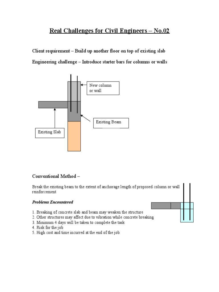 AD 2- starter bars for Columns.doc | Beam (Structure) | Concrete