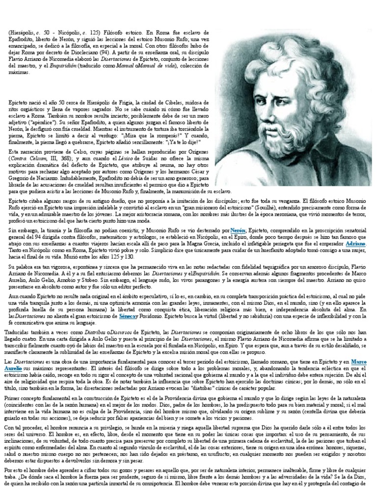 Epicteto - Biografia | PDF | Epicteto | Estoicismo