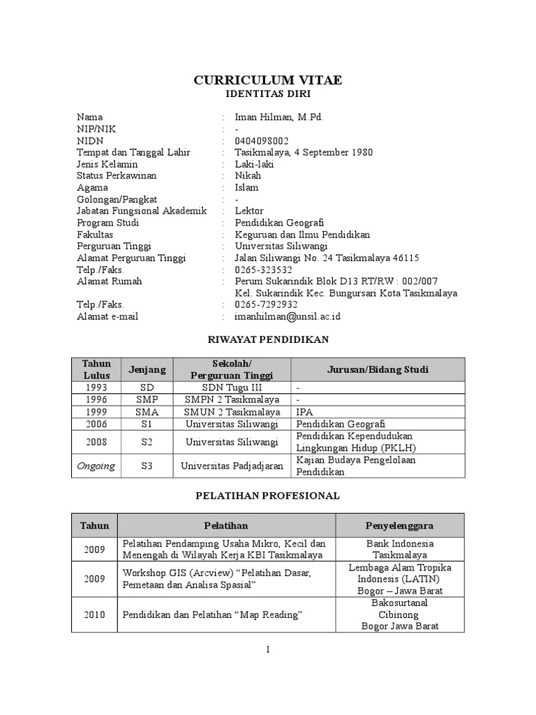 Curriculum Vitae - Iman | PDF