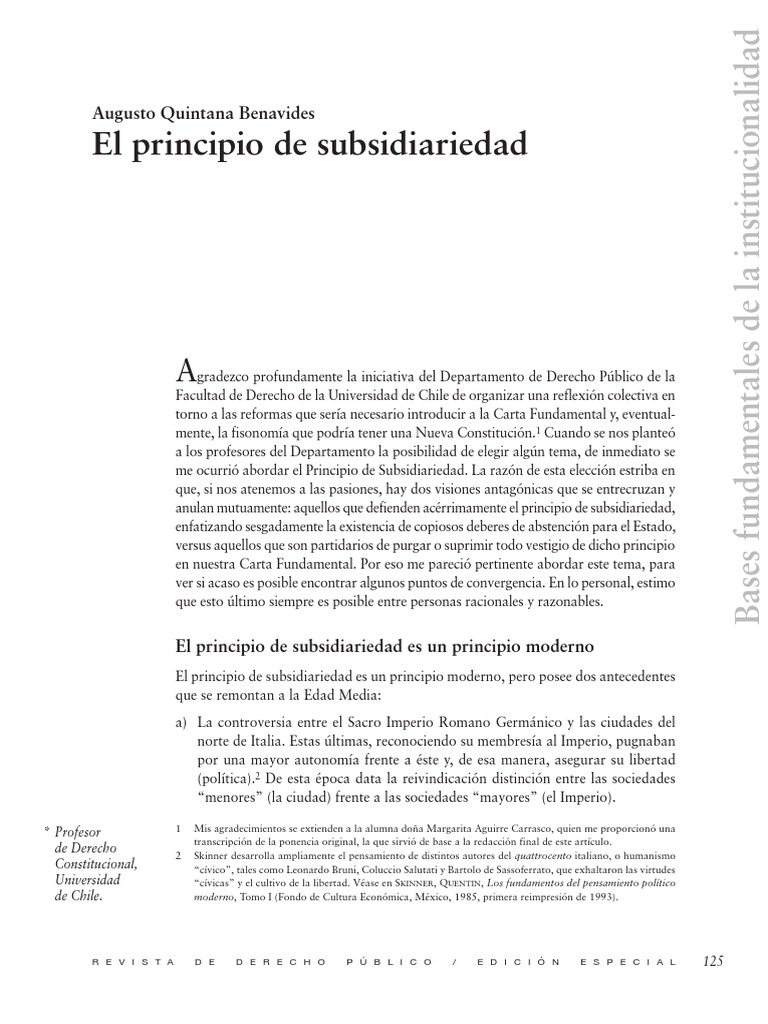 Principio de Subsidiariedad | PDF | Estado (política) | Constitución