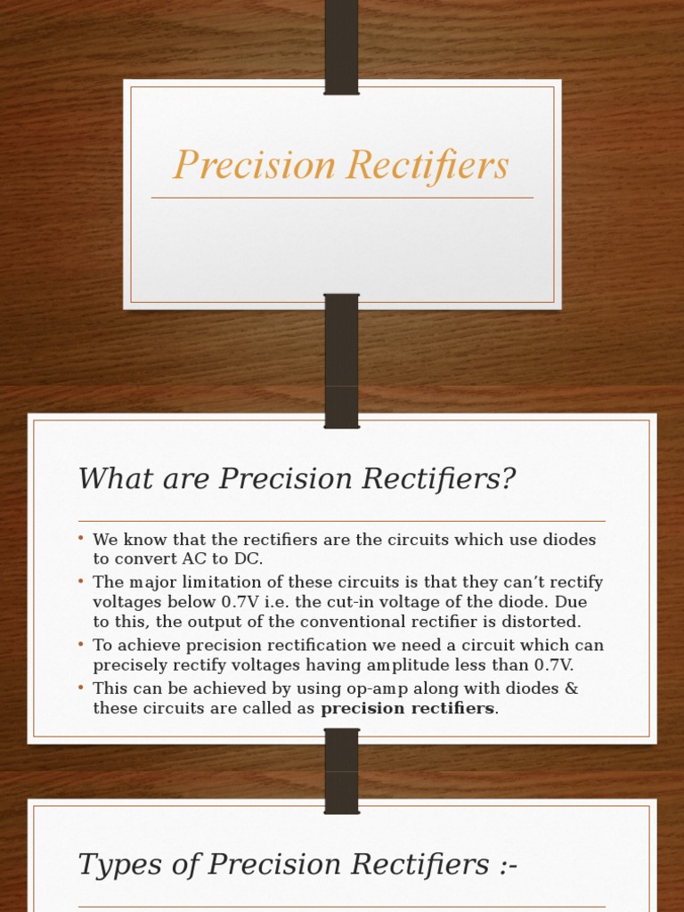 Precision Rectifiers | PDF | Rectifier | Operational Amplifier