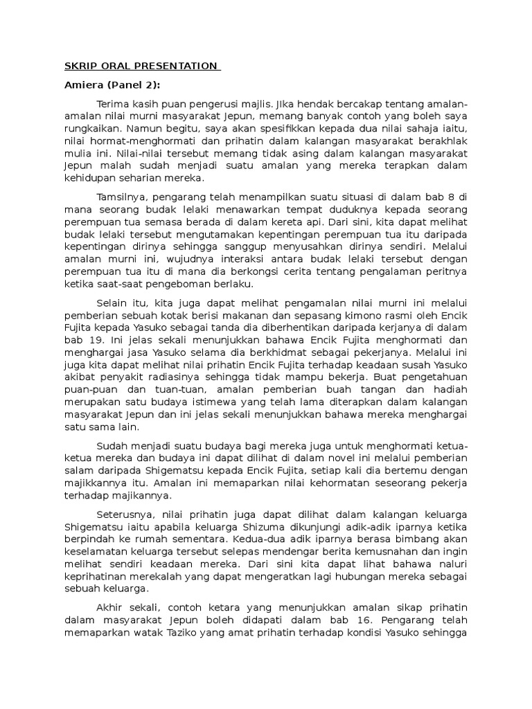 Skrip Oral Presentation | PDF