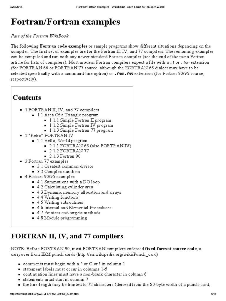 Fortran Format