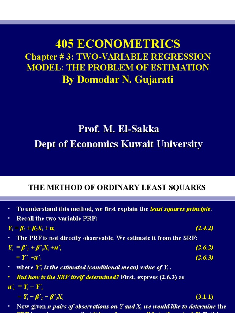 Two-Variable Regression Model Estimation | PDF | Estimator | Regression Analysis