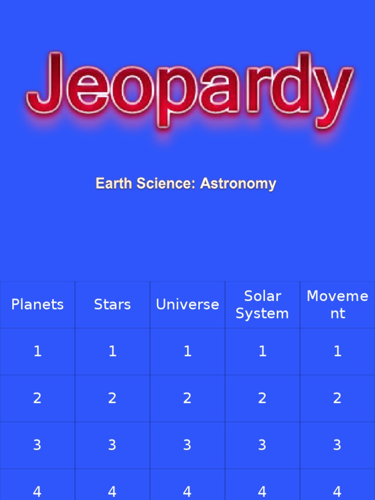 Solar System Jeopardy | PDF | Planets | Solar System