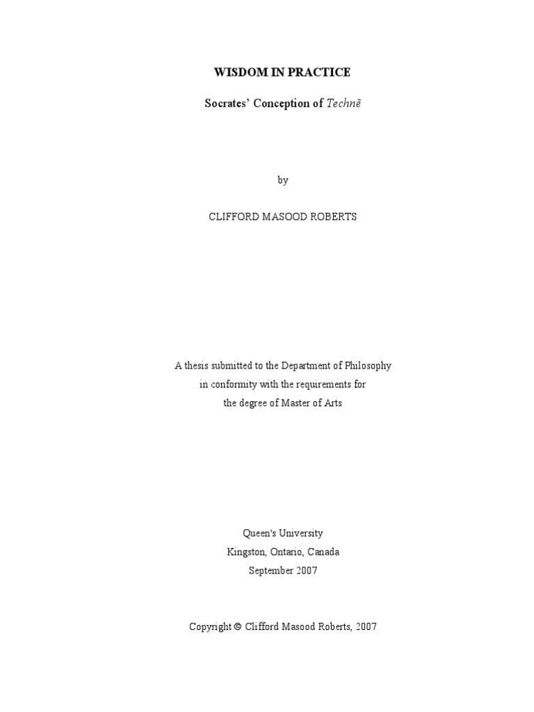 Socrates' Conception of Techne | PDF | Socrates | Plato