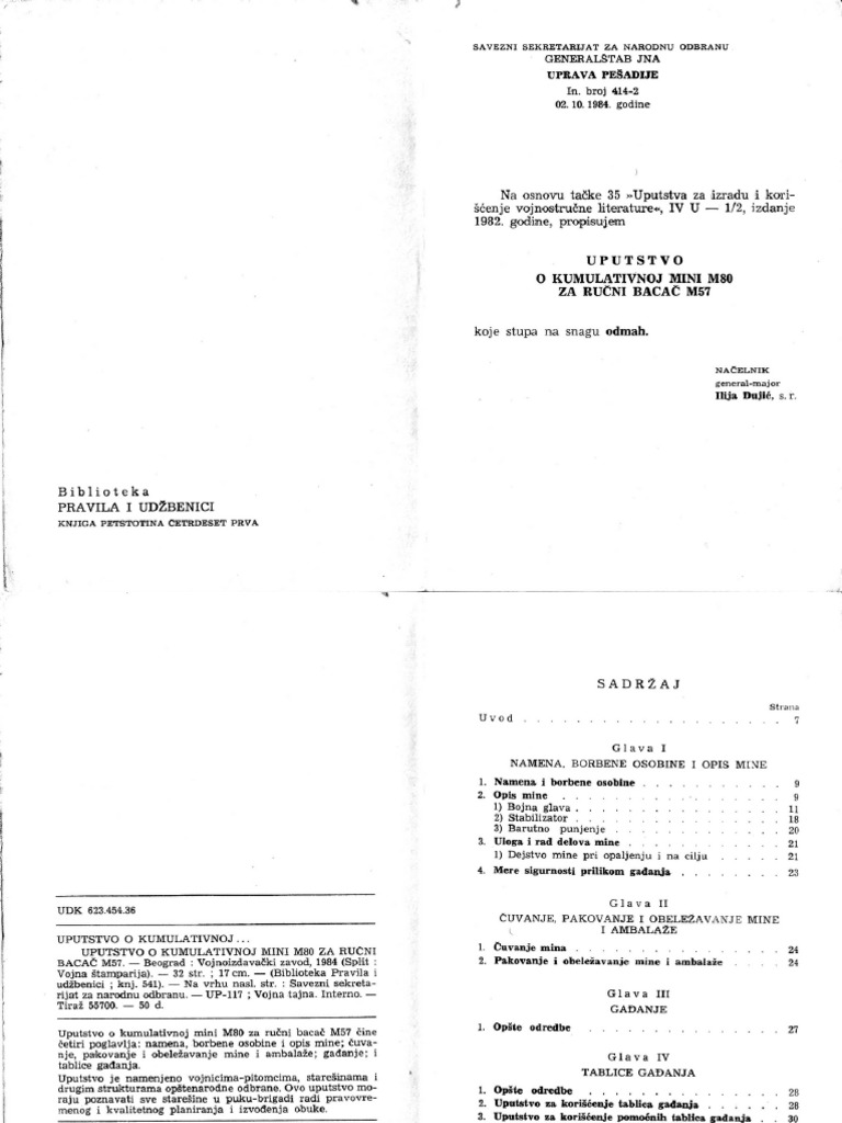 Rucni Bacac M57 - Kumulativna Mina M80 | PDF