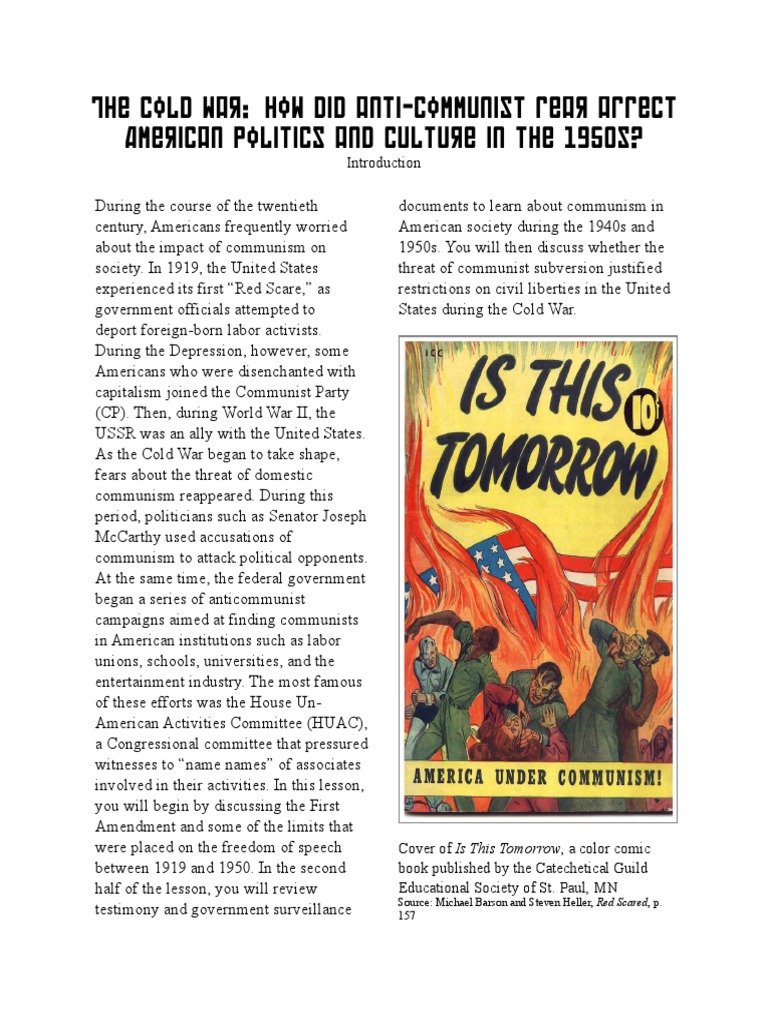 Cold War at Home Common Core | PDF | Containment | Communism