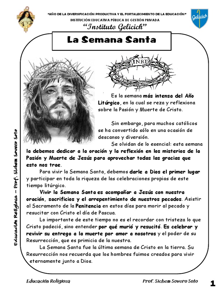 La Semana Santa Folleto para Leer y Trabajar | PDF | La resurrección de ...