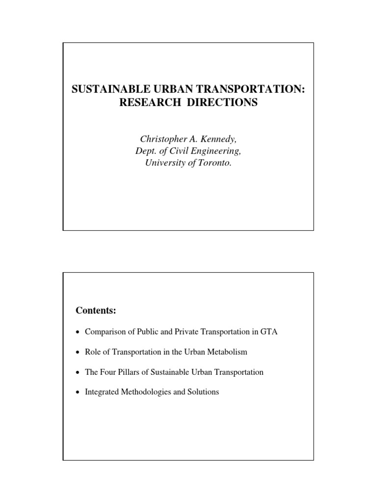 Sustainable Urban Transportation Insights | PDF | Sustainability ...
