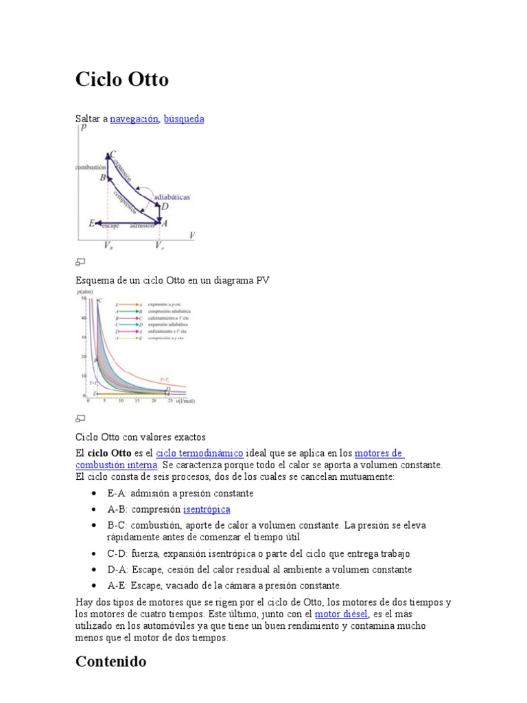 Ciclo Otto | PDF | Motores | Máquinas rotativas