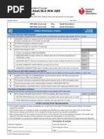 BLS Skills Checklist | PDF | Cardiopulmonary Resuscitation | Clinical ...