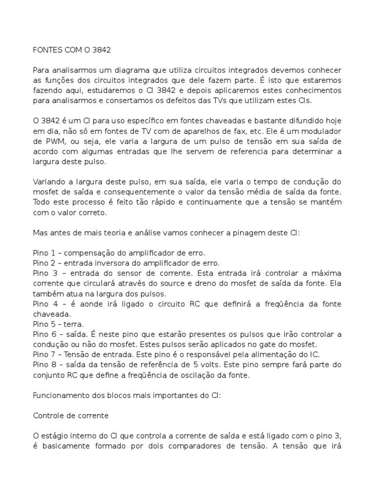 Fontes Com o 3842 | PDF | Diodo | MOSFET