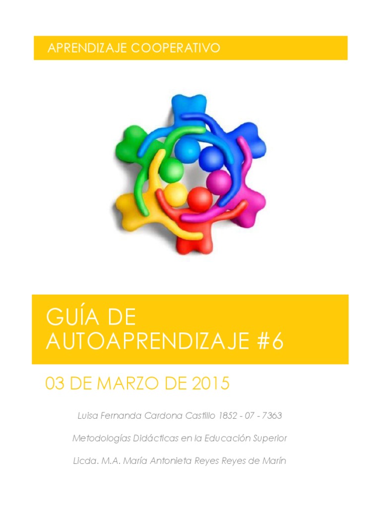 Guía de Autoaprendizaje #6...!! | Aprendizaje | Maestros | Prueba ...
