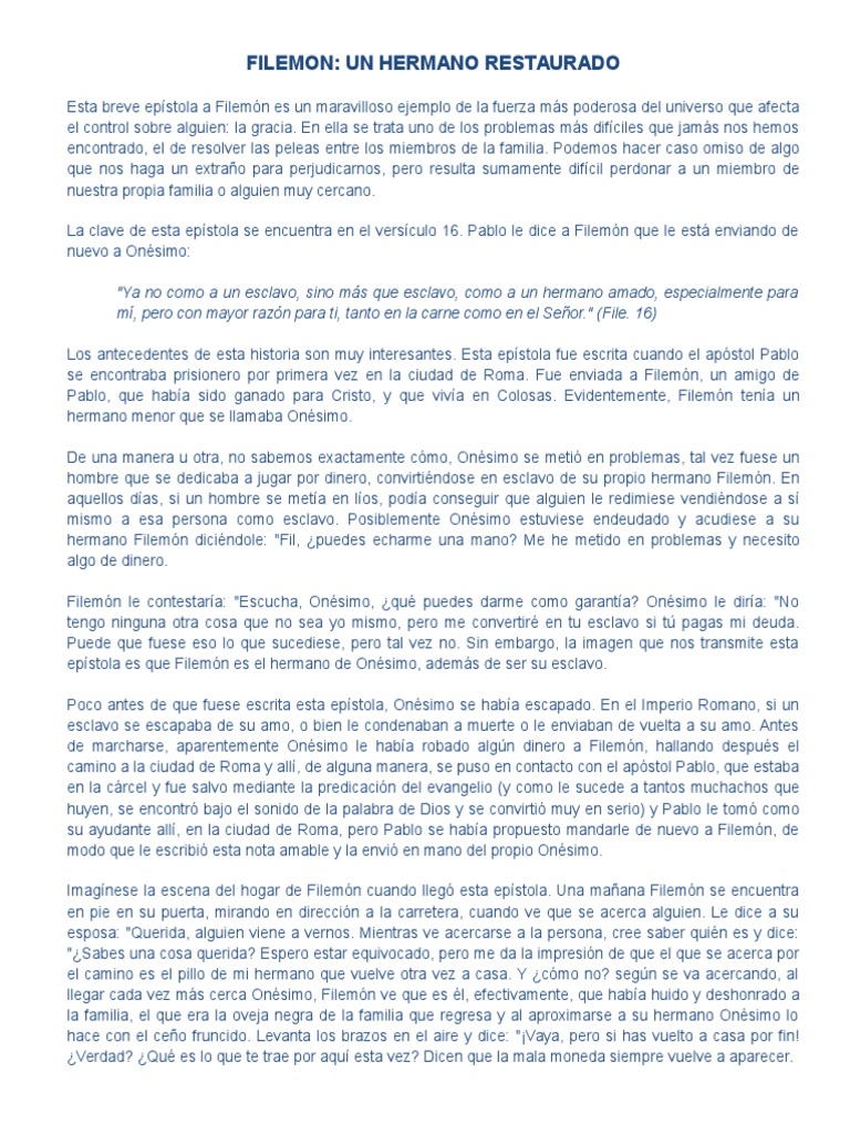 Filemon y Onesimo | PDF | Pablo el apóstol | Cristo (título)